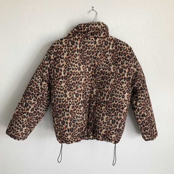 Jackets & Coats | Know One Cares Cheetah Print Puffer Zip Up Jacket ...